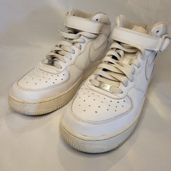Nike | Shoes | Nike Air Force Mid Top Triple White Size 65 | Poshmark